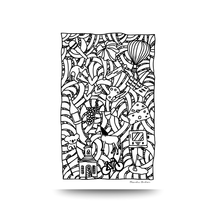 A3 Hunter Valley 'Doodle' Poster – Stay n' Sip